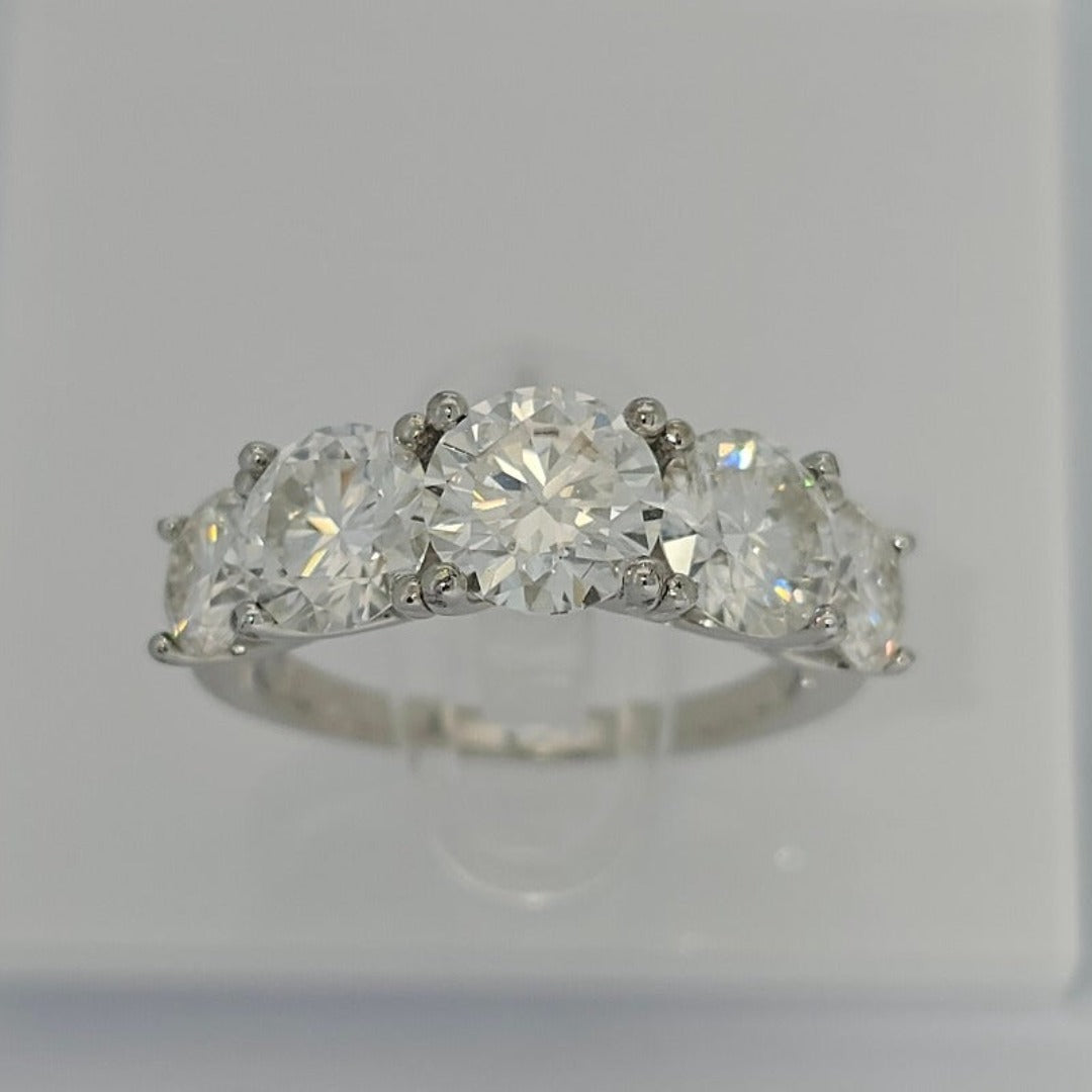 5 Stone Double Halo Diamond Ring – Boujee Ice