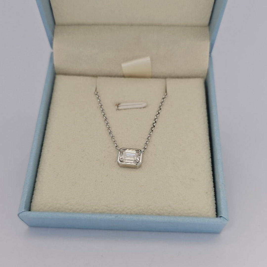 Emerald Cut Solitaire Diamond Necklace – Boujee Ice