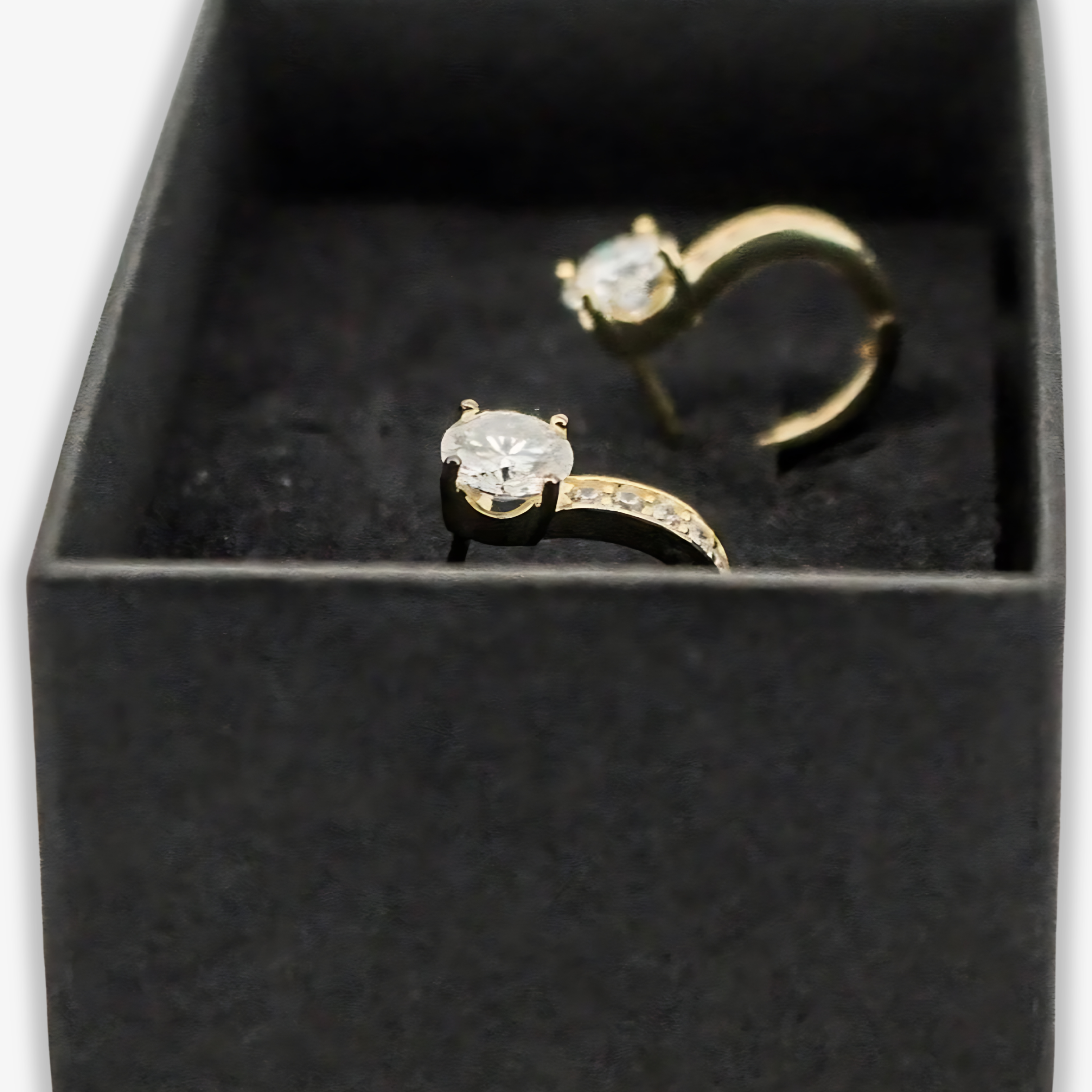 Gold Ring with White Diamond | Boujee Ice