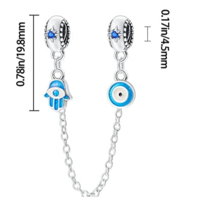 Hamsa Hand & Evil Eye Spacer Charm – Boujee Ice