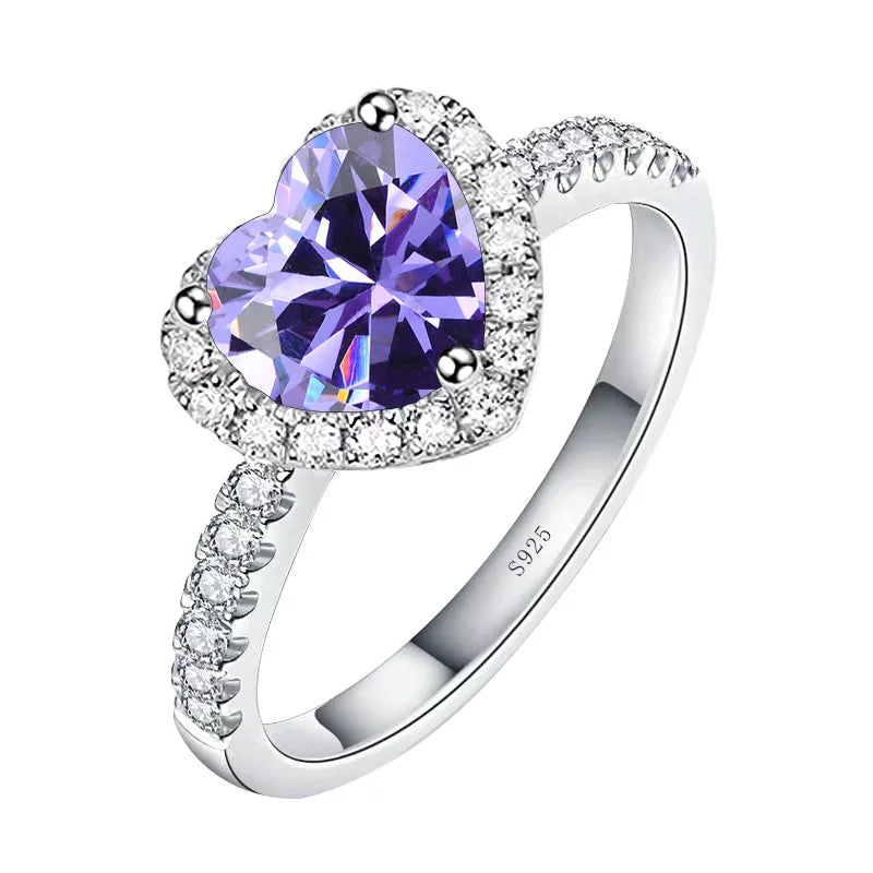 Sterling Silver Heart-shaped Gemstone Rings – Boujee Ice