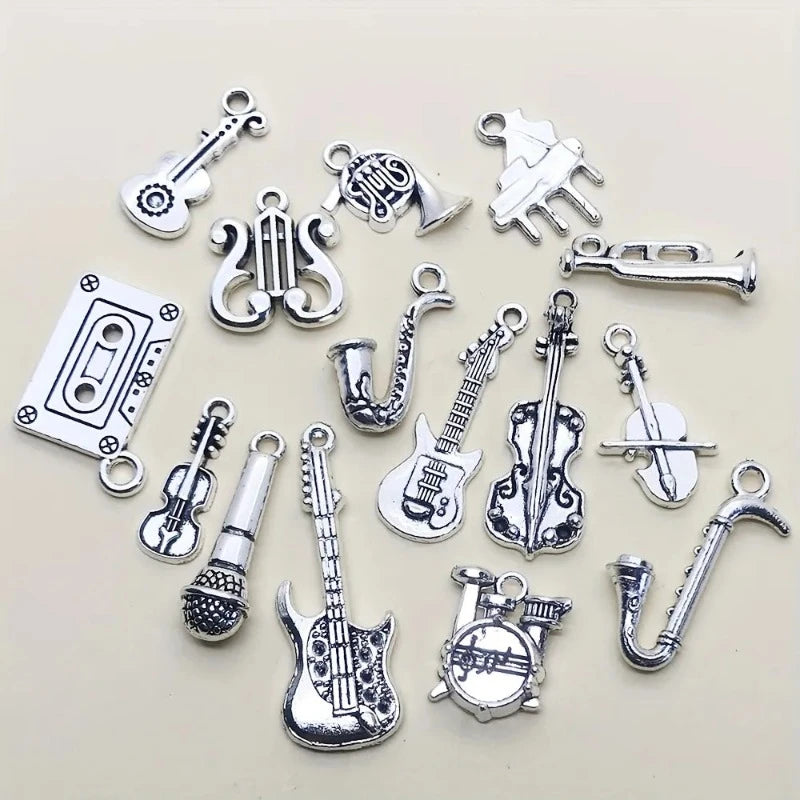 Mixed Antique Musical Instrument Charms For Jewellery Making (15pc ...
